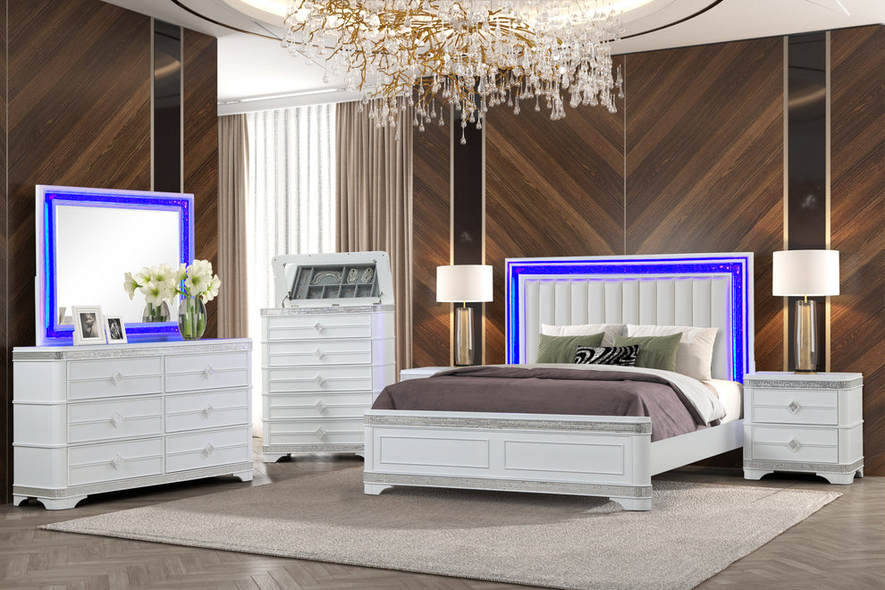 Amani White 4 Pc Bedroom Collection – Bradley Home Funishings