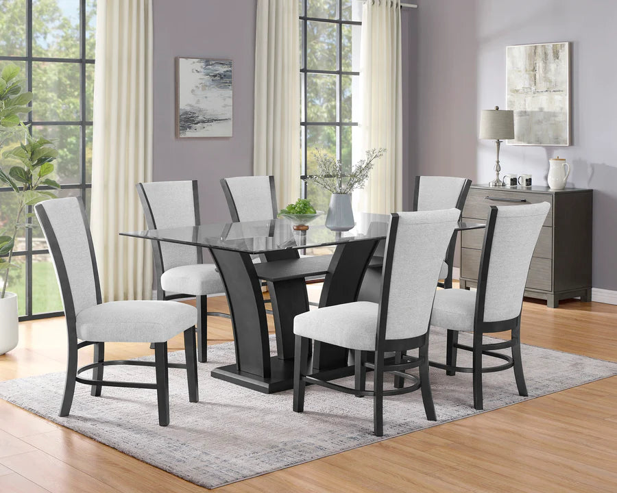 McFerran D1218 Glass Top Dining Collection – Bradley Home Funishings