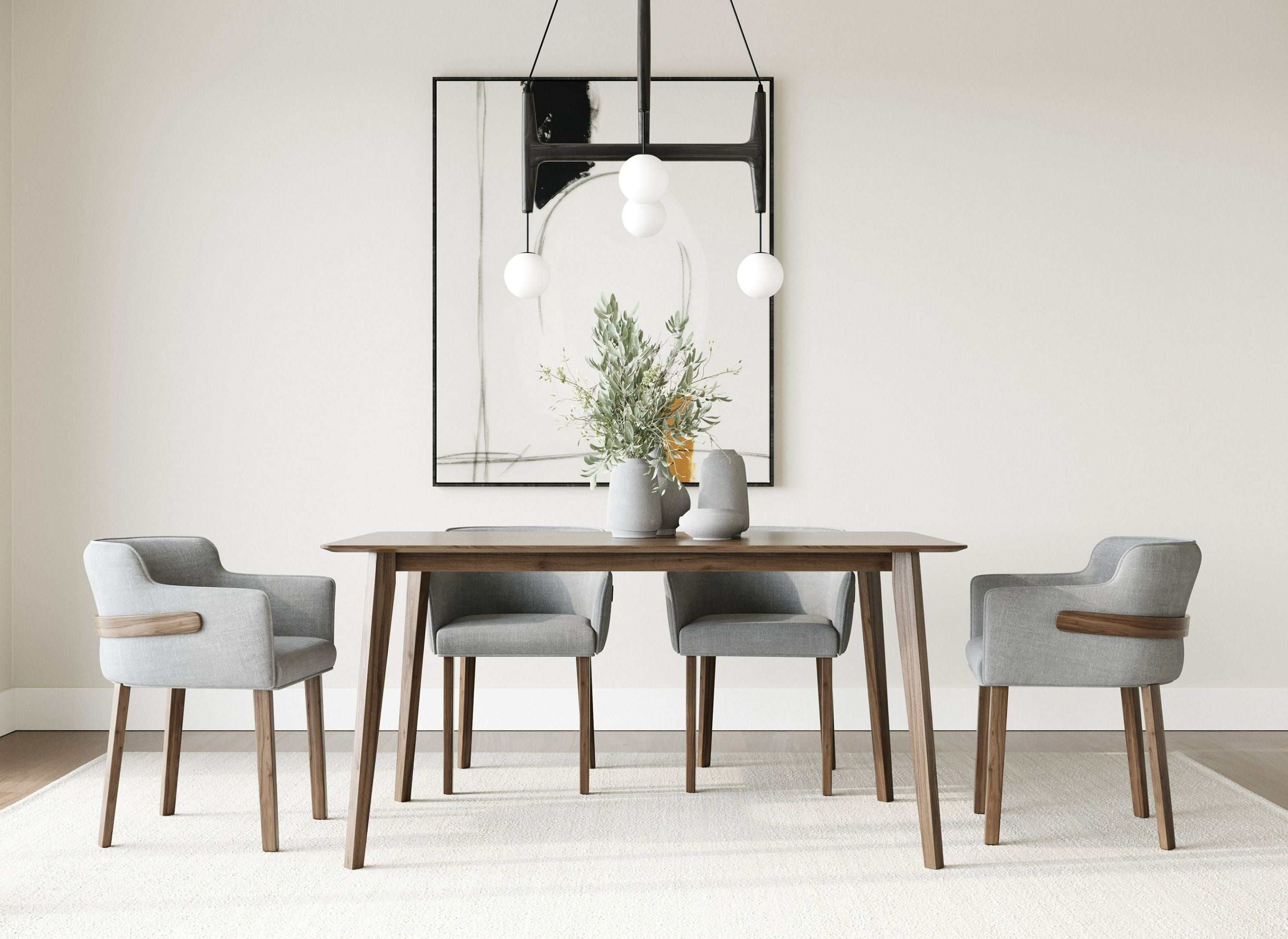 Castillo + Jordan Modern Walnut 5 Pc Dining Set – Bradley Home Funishings