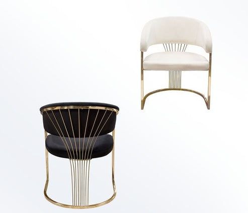 Solstice Dining Chair - Cream Velvet/Gold – Bradley Home Funishings