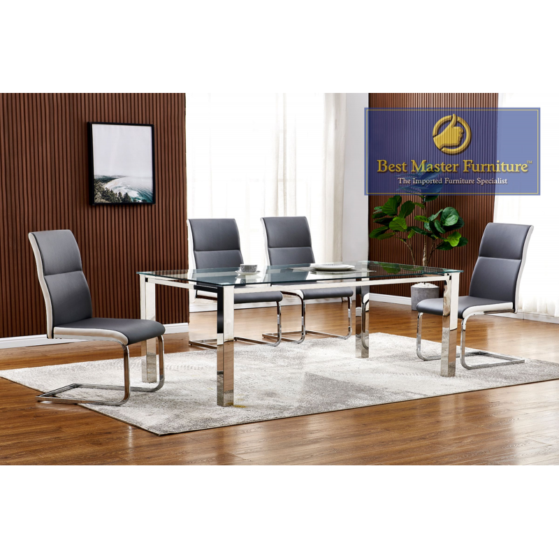 Best Master T02 Dining Set - Grey Chairs – Bradley Home Funishings