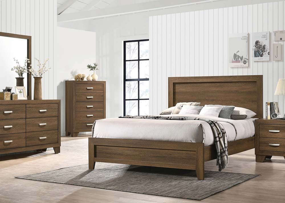 Miquell 4 Pc Oak Bedroom Set Eastern King Bed - Acme Furniture ...