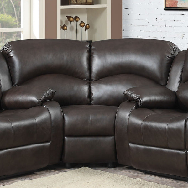 Samara 4 Pc Sectional Chocolate Bonded Leather | AC Pacific – Bradley ...